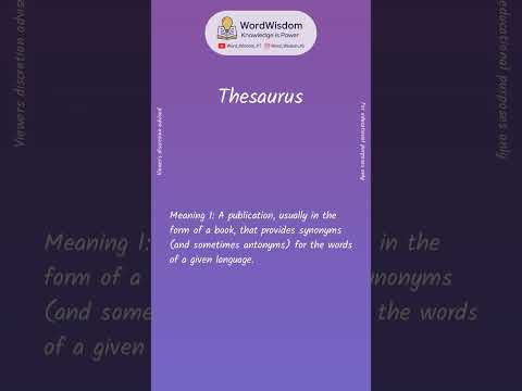 What’s 'Thesaurus' Mean? | English Vocab #WordWisdom #Shorts