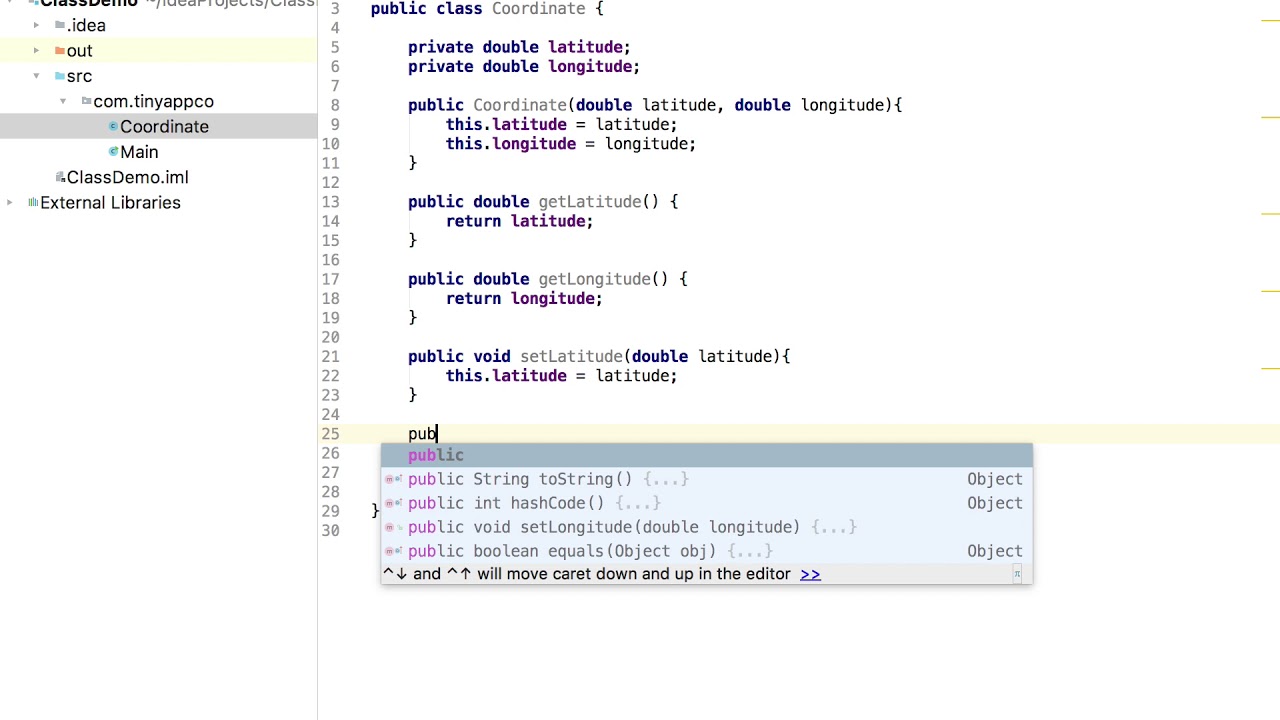 Creating a Class for data storage in Java