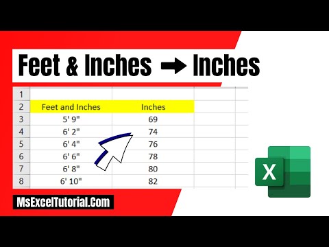 How to Convert Feet and Inches to Inches in Excel