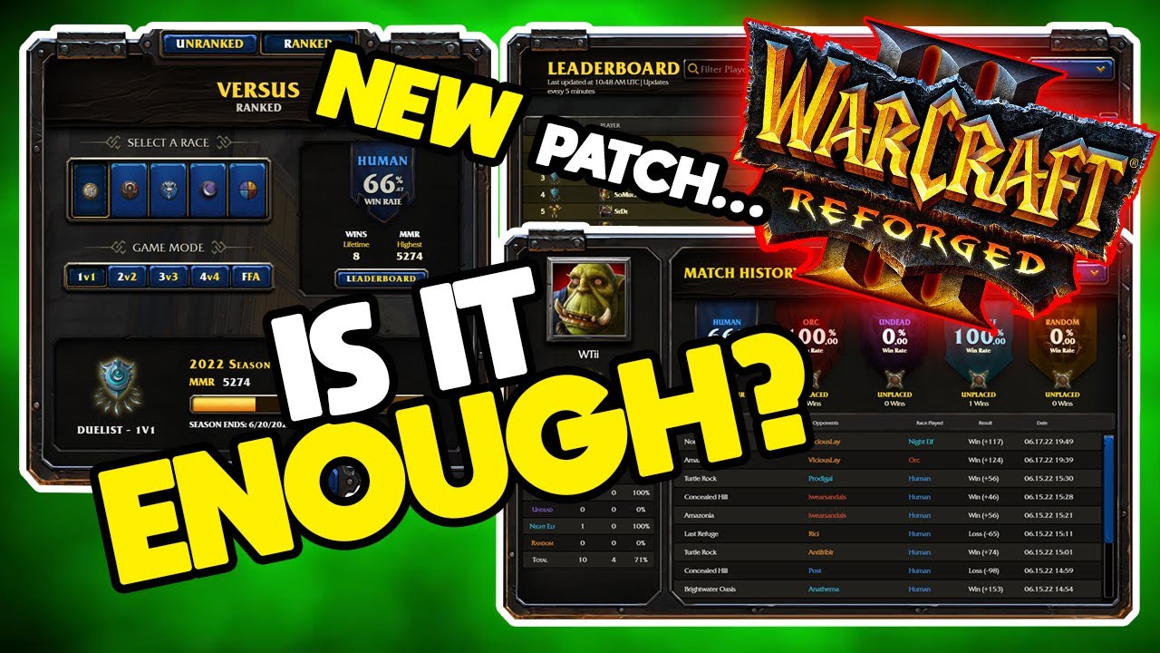 Is Blizzard's NEW Patch a Triumphant RETURN for Warcraft 3 Reforged? | Ranked Leaderboards Profiles