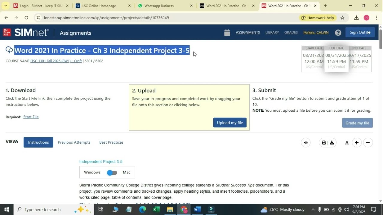 Word 2021 In Practice - Chapter 3 Independent Project 3-5 | SIMnet Assignment Tutorial |Step by Step