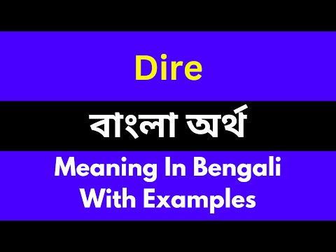 Dire meaning in bengali/Dire শব্দের বাংলা ভাষায় অর্থ অথবা মানে কি