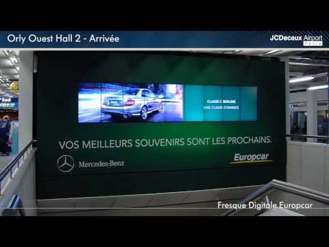 [Tech & Electronics]JCDecaux Airport Paris - Fresque Digitale pour Europcar (Février 2012)