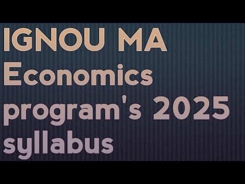 IGNOU MA Economics program's 2025 Syllabus First Year