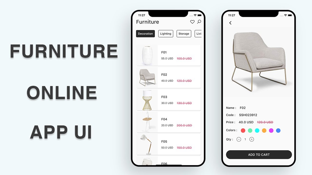 Flutter UI - Furniture Online App - Speed Code