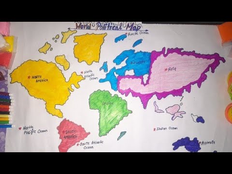 World political mapπΊππ easy formula subscribe for more