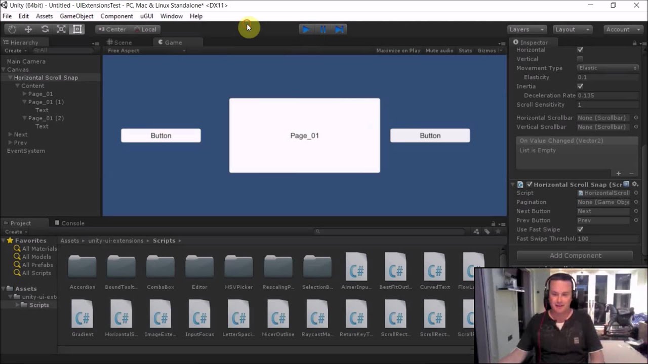 Unity UI Extensions - ScrollSnap control overview
