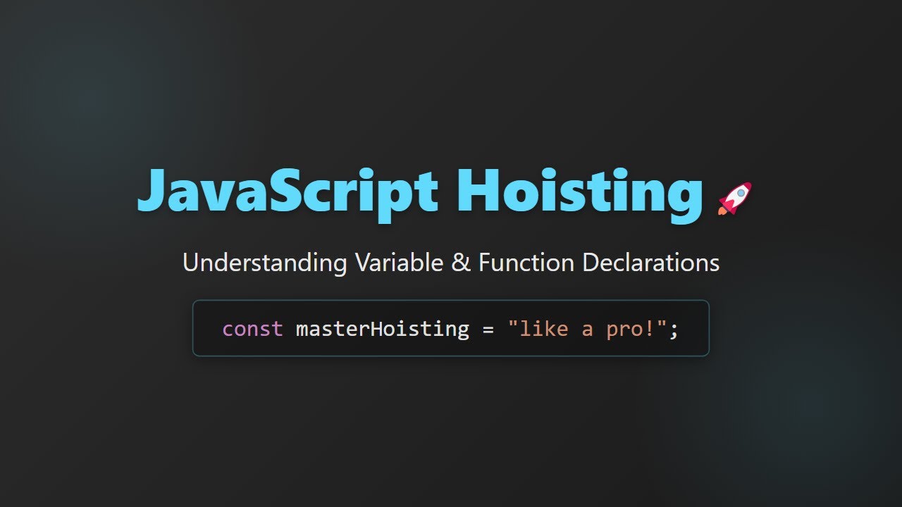 JavaScript Hoisting Explained for Beginners: Variables, Functions & TDZ