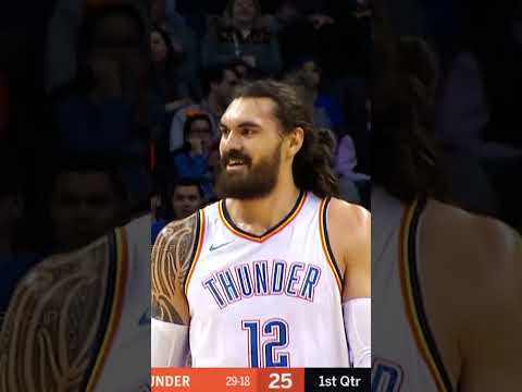 Steven Adams learning the Euro-Step 😁