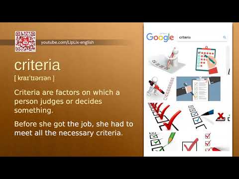 Criteria : C1 level english vocabulary lesson, www.LipLix.com