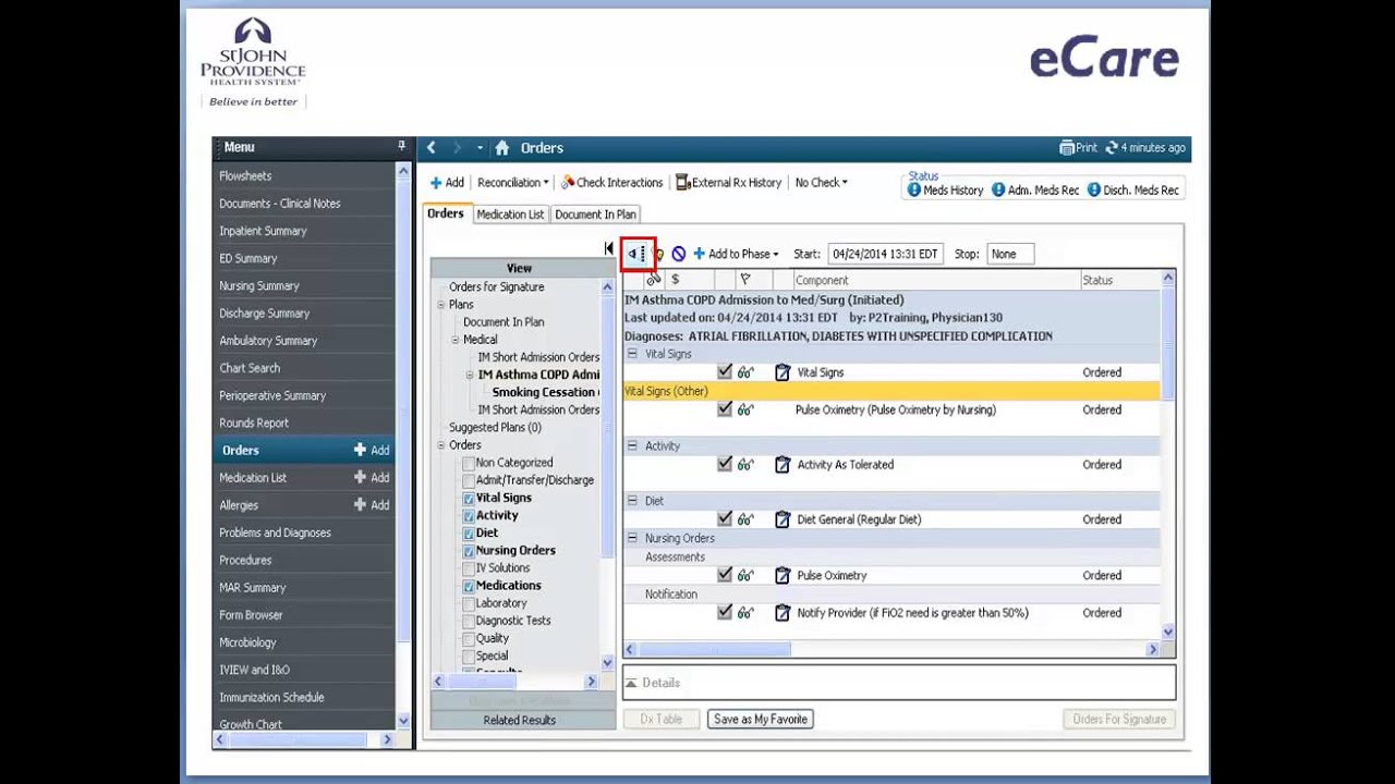 Computerized Provider Order Entry CPOE Part 1