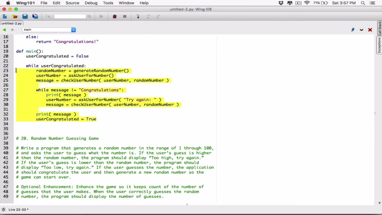 5.20. (Part 2) Random Number Guessing Game - Python