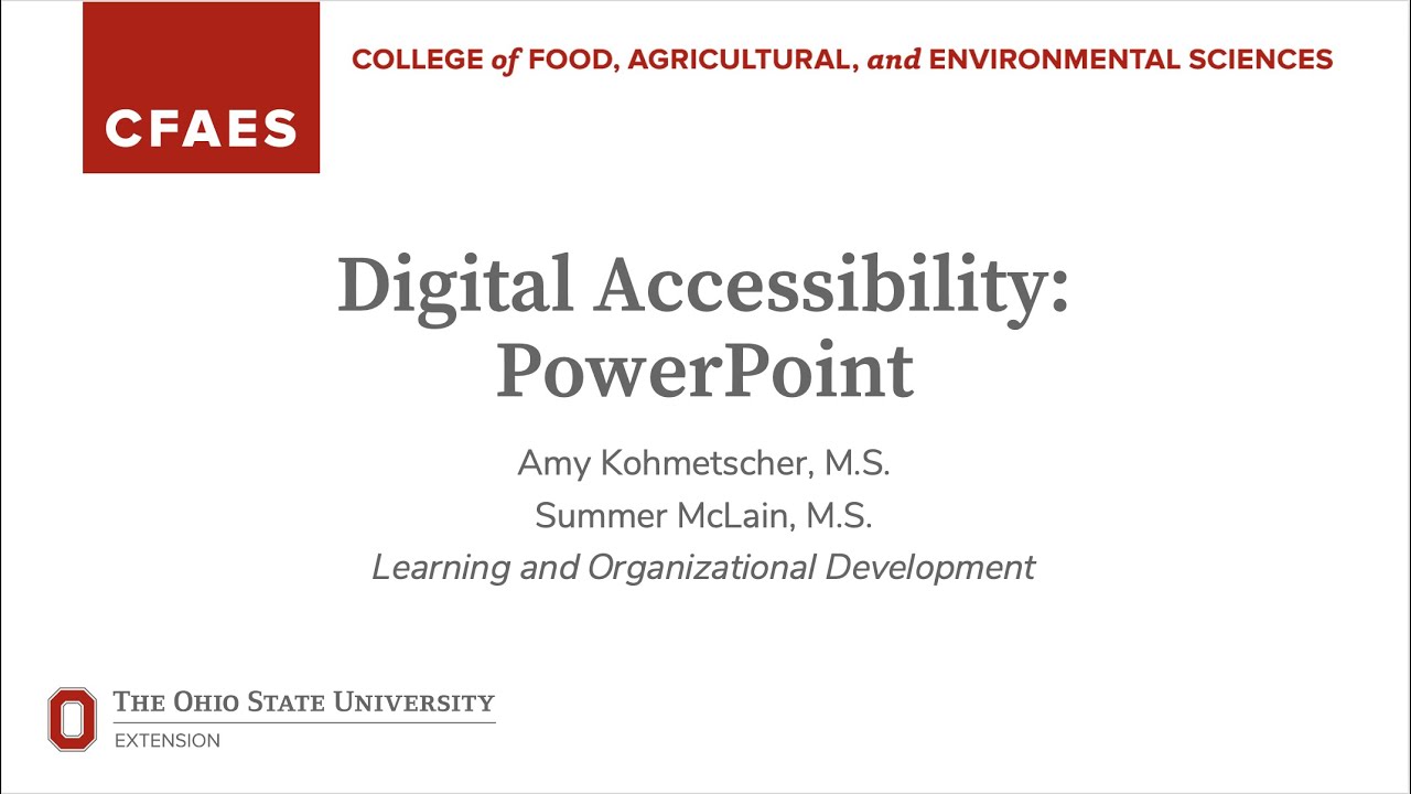 Digital Accessibility Training - PowerPoint