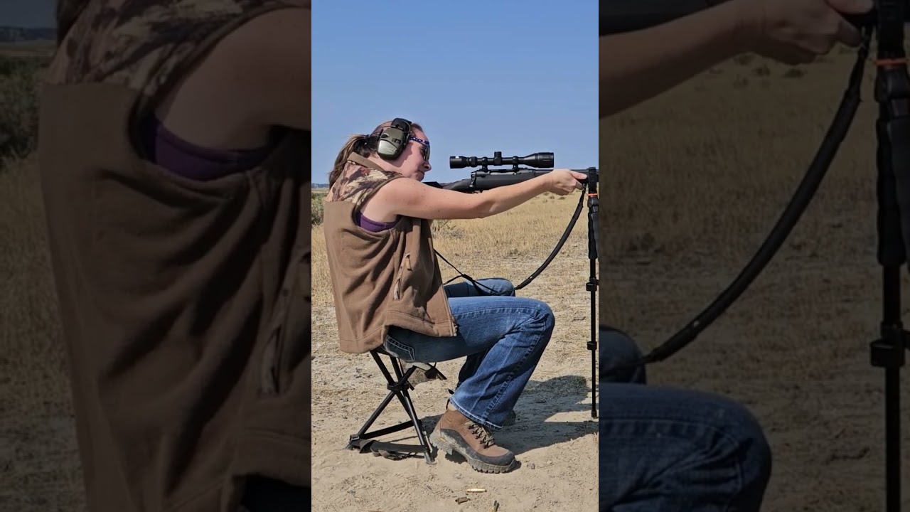 The wife getting her Savage Axis .243 dialed in.  #homesteading  #hunting #girlswhohunt