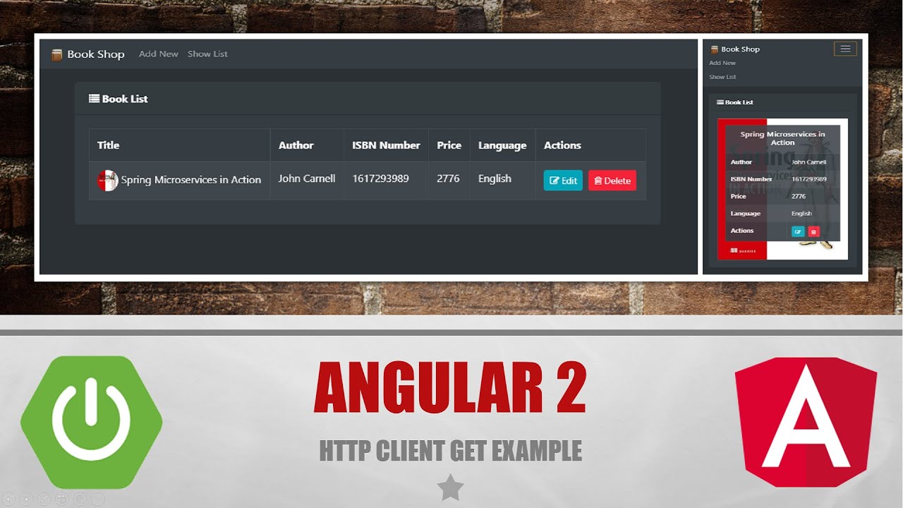 6 - Angular 2 and Spring Boot : HTTP Client GET Request Example | Fetch Data using HTTP | Angular 7