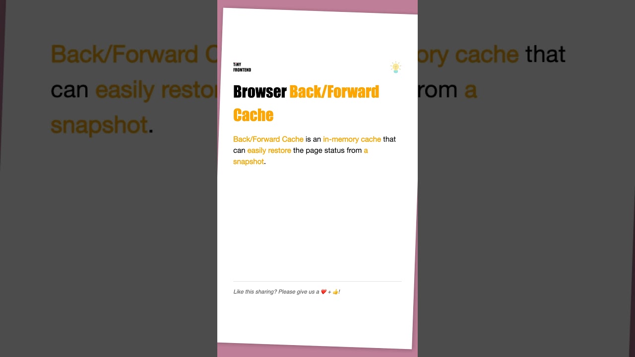#Browser Back/Forward #Cache
