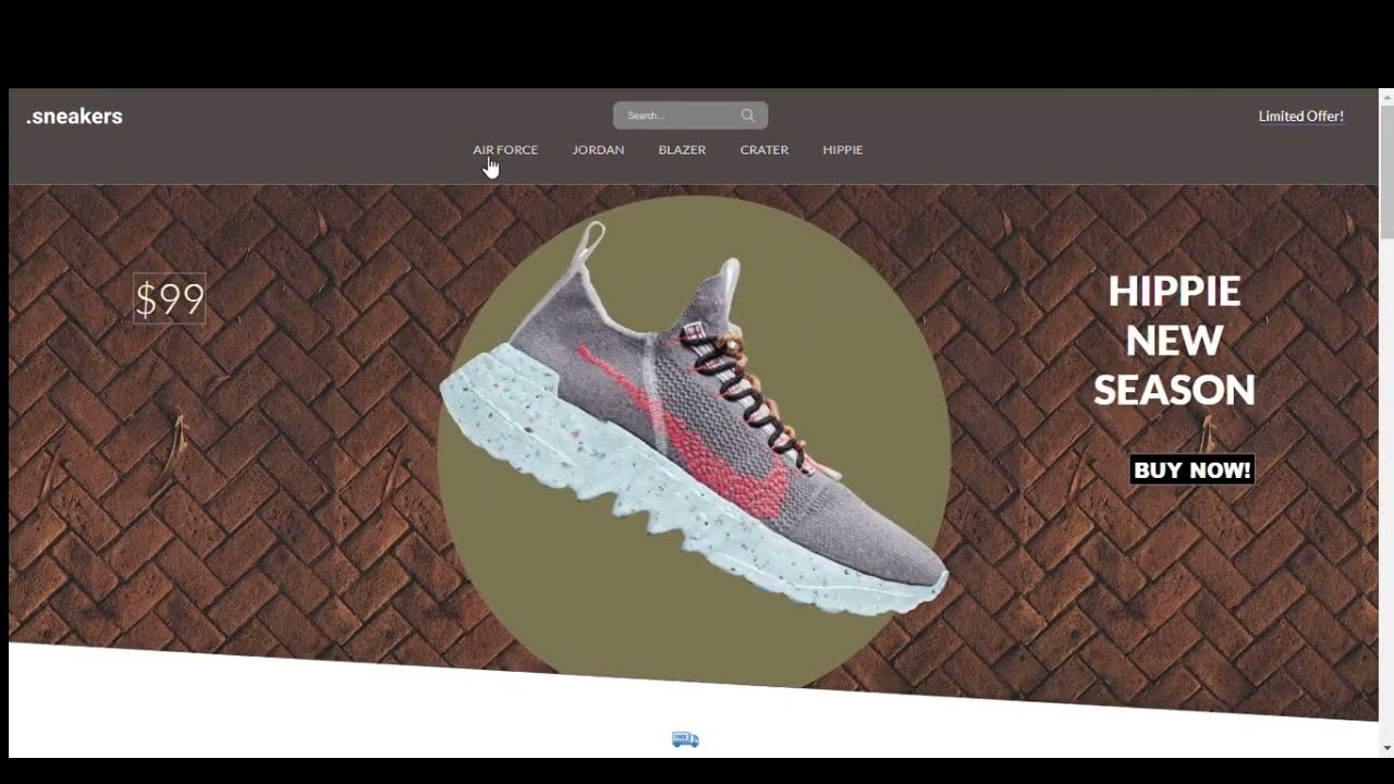 Shoe website interface | #html #css #javascript #ecommercewebsite