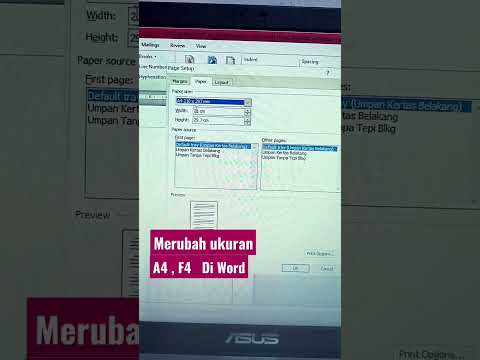 Merubah ukuran A4 dan F4 di Microsoft Word #shorts