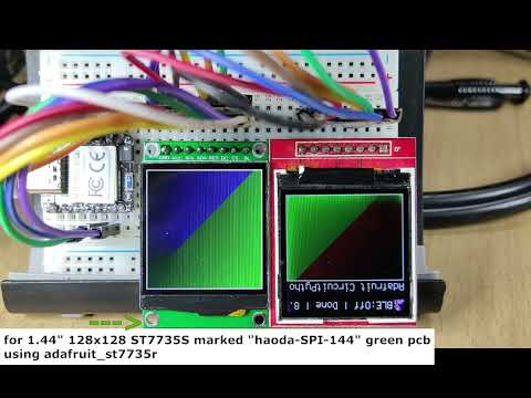 Test 1.44" 128x128 ST7735 SPI TFTs, on XIAO nRF52840 Sense/CicuitPython
