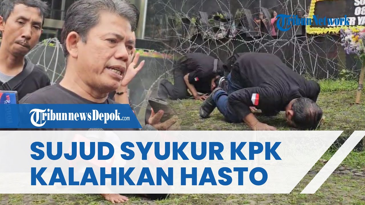 Eks Kader PDIP Sujud Syukur dan Beri Bunga DI KPK seusai Praperadilan Hasto Ditolak - Tribun Video