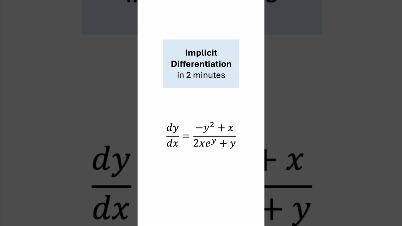Implicit Differentiation Explained in 2 Minutes #maths #calculus