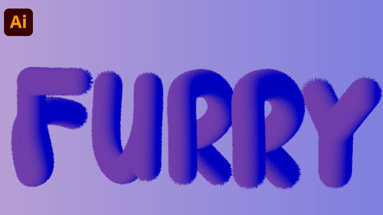 CREATE REALISTIC 3D FUR TEXT EFFECT IN ADOBE ILLUSTRATOR  TUTORIAL