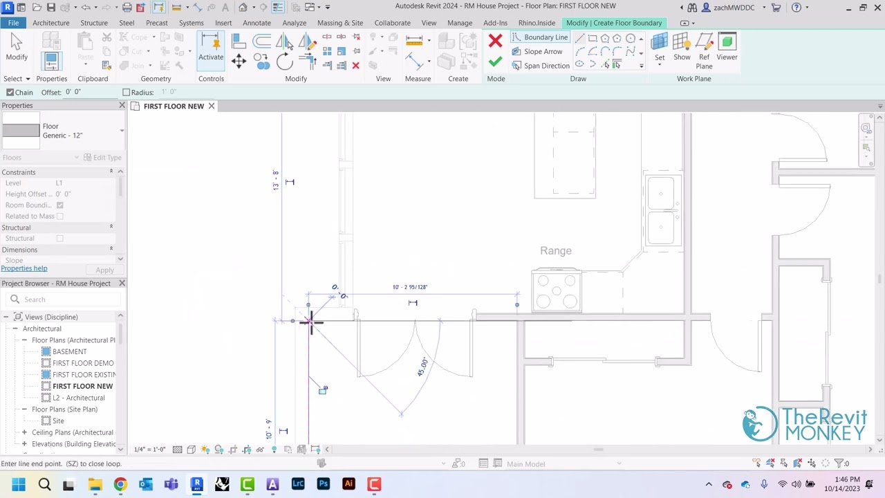 Modeling a basic floor in Revit