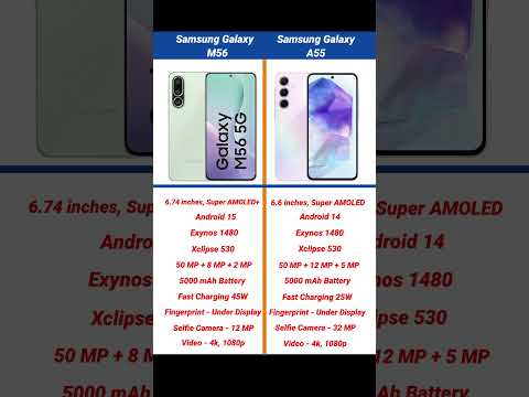 Samsung Galaxy M56 vs Samsung Galaxy A55 Comparison #shorts #short #galaxym56 #galaxya55