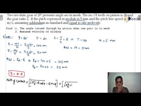Practice Questions3: Length of Path and Arc of Contact -Gear- GATE Theory of Machines and ...