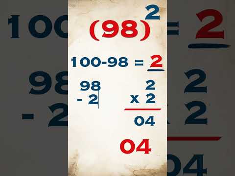 Square Trick | square of number near to 100 | square of 98 | #shorts | #short #viral #trending