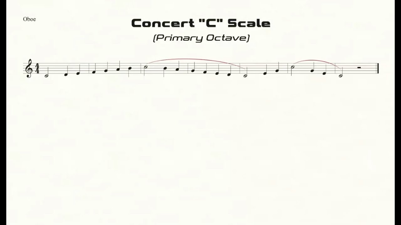 Oboe C Scale Practice in Half-Quarter All-State Pattern (primary octave)