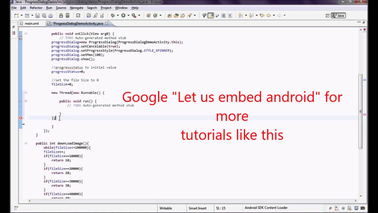 Progress dialog in android