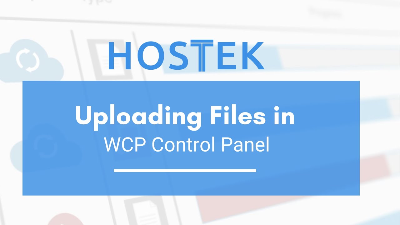 Upload Files in WCP control Panel