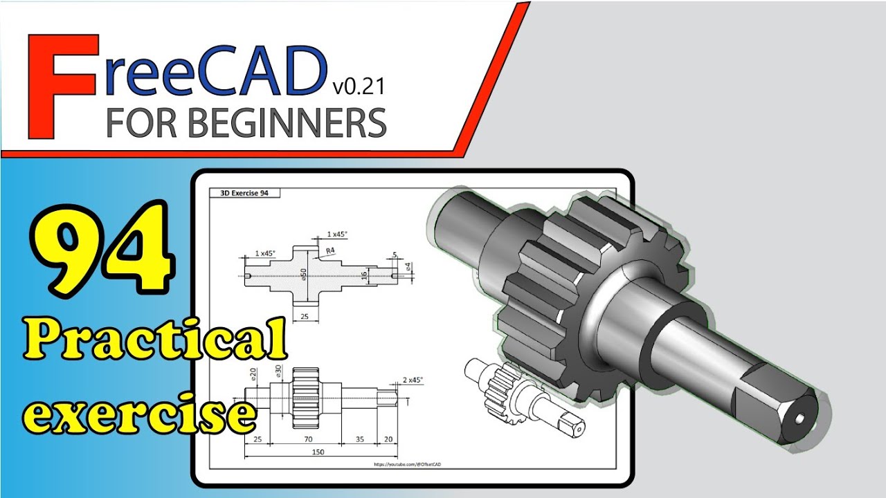 FreeCAD Beginners tutorial: practical exercise 94