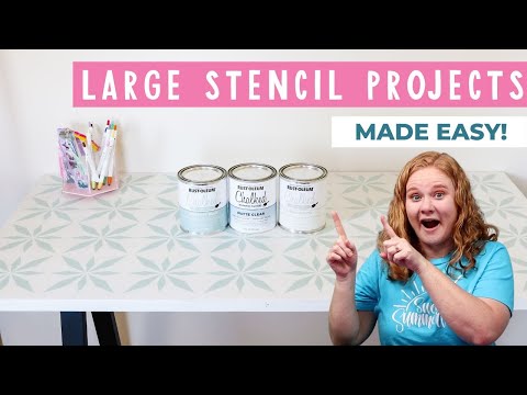 Large Stencil Project with Rust-Oleum Chalked Paint and Smart Stencil Material