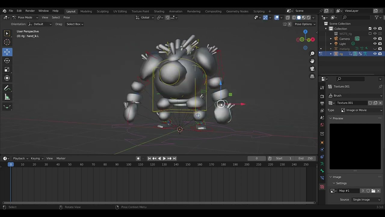 Stone Golem Blender rig