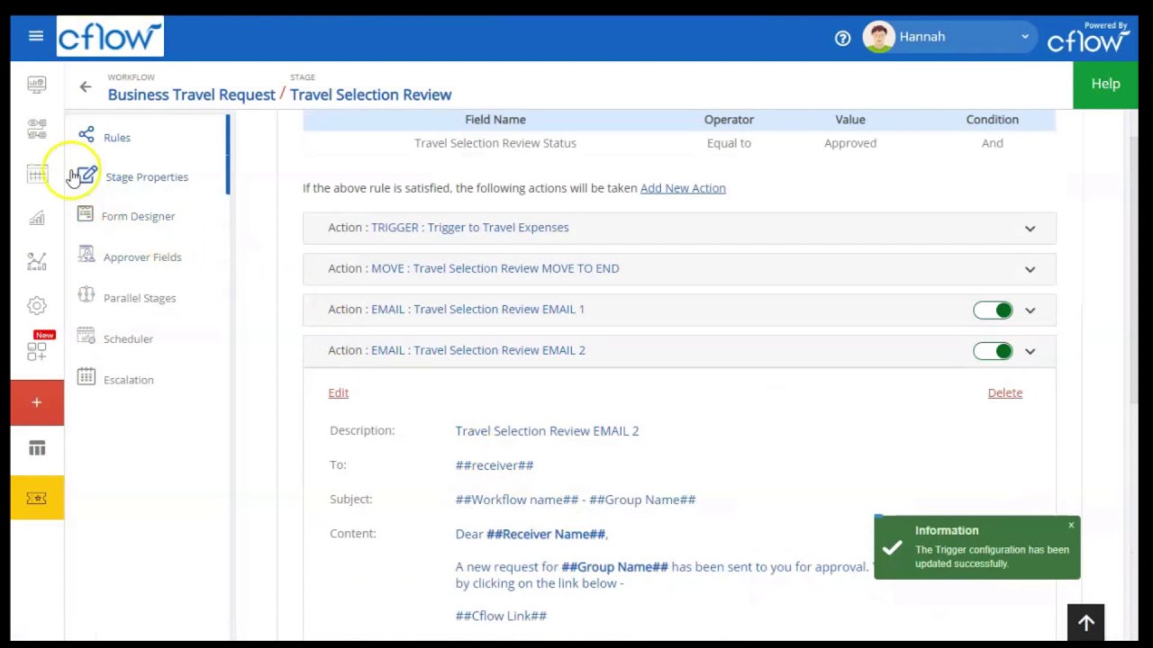 Cflow - How to trigger a request in another workflow