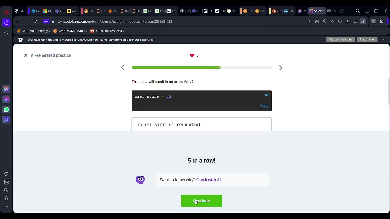 14 AI generated practice | Introduction to Python | Sololearn