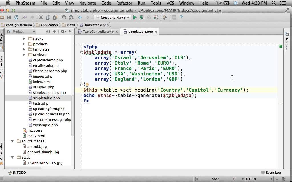 CodeIgniter Simple HTML Table