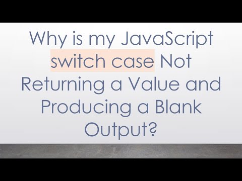 Why is my JavaScript switch case Not Returning a Value and Producing a Blank Output?
