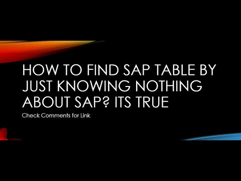 SAP ABAP Tutorials for Beginners::In SAP how to find a Table behind a Transaction Code
