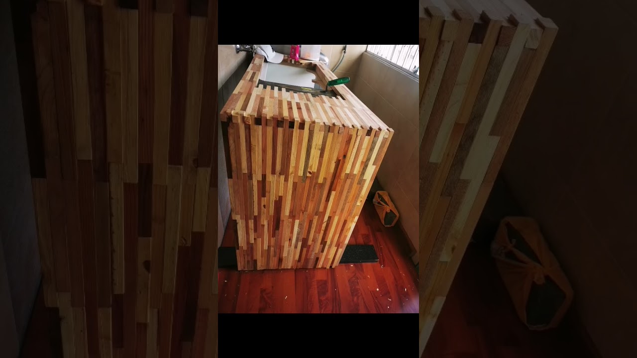 DIY Pallet Countertop. #diy #palletwoodprojects #maker #laundryroom #renovation #subscribe #custom