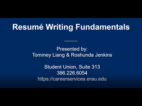Resume Writing Fundamentals