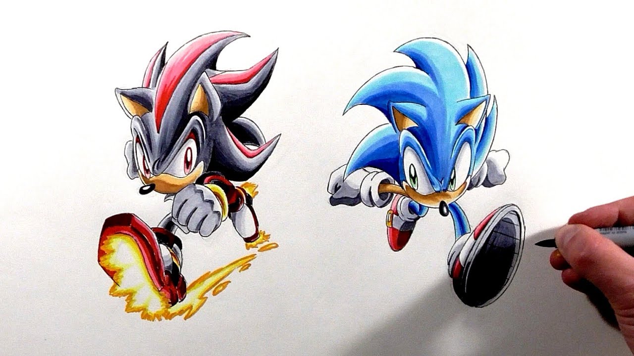 Drawing Sonic Vs Shadow - Sonic Adventure 2
