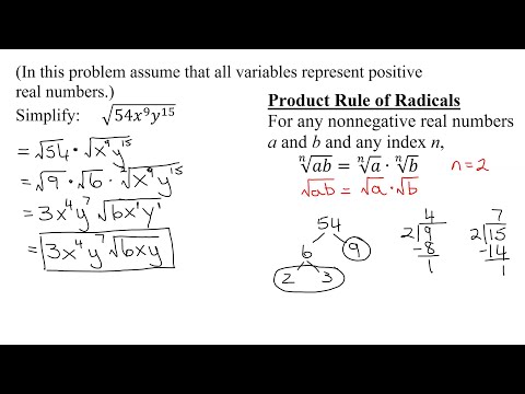 Simplify the Square Root of 54x^9y^15 (Simplify a Square Root Involving Variables) Sqrt(54x^9y^15)