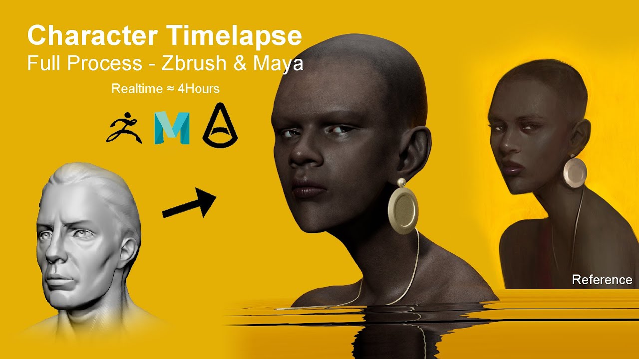 Character creation Timelapse - Modeling & Texturing - Zbrush & Maya