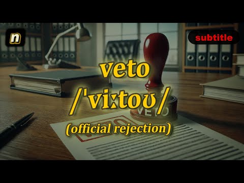 [n] Veto meaning (official rejection) with 5 examples