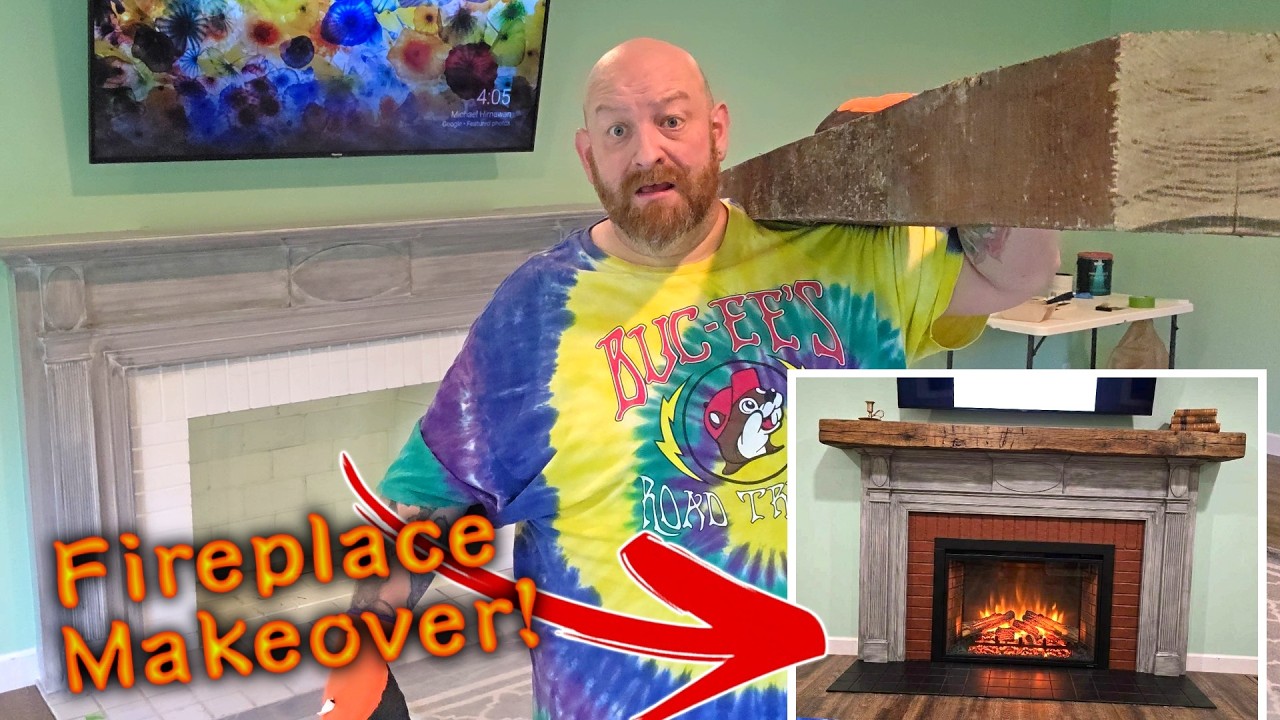 REMODELING THE FIREPLACE in the HUGE FAMILY ROOM with RECLAIMED WOOD MANTLE daily vlog 130