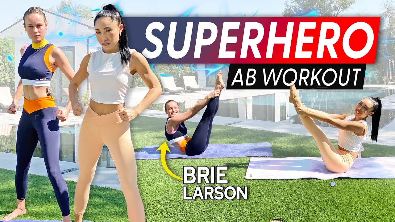 Superhero Abs Workout with Brie Larson!! Abs of STEEL (no equipment)