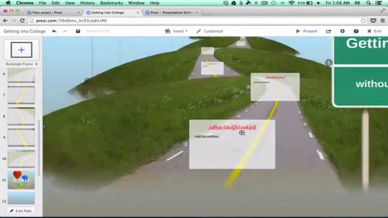 Using Prezi Templates to Create a Presentation